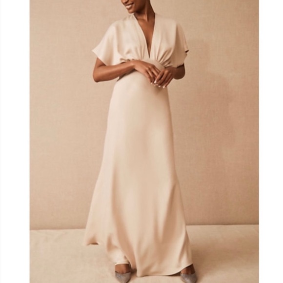 Dresses | Anthropology Champagne Bridesmaid Dress Size 12 Worn Once ...